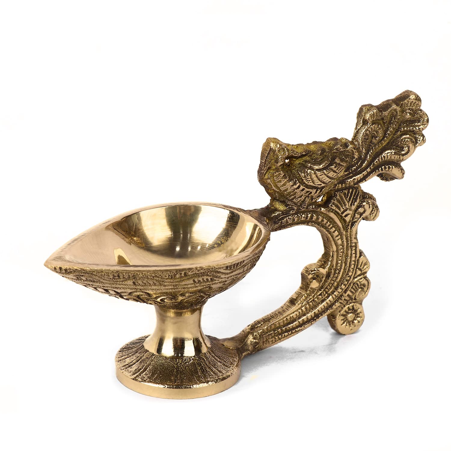 Buy SATVIK 1 Pc Brass Traditional Design Handheld Chirag Diya ...