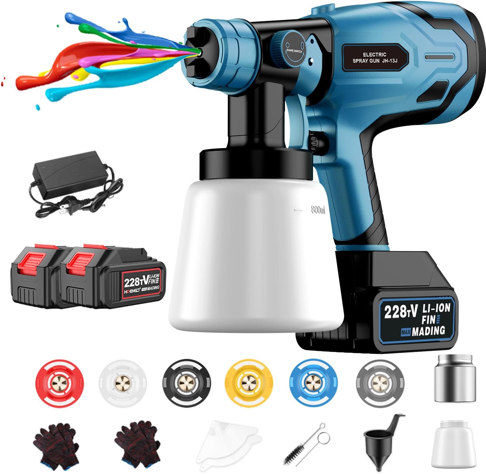 Amazon.com : High Pressure Cordless Paint Sprayer with 2 Battery,Paint ...