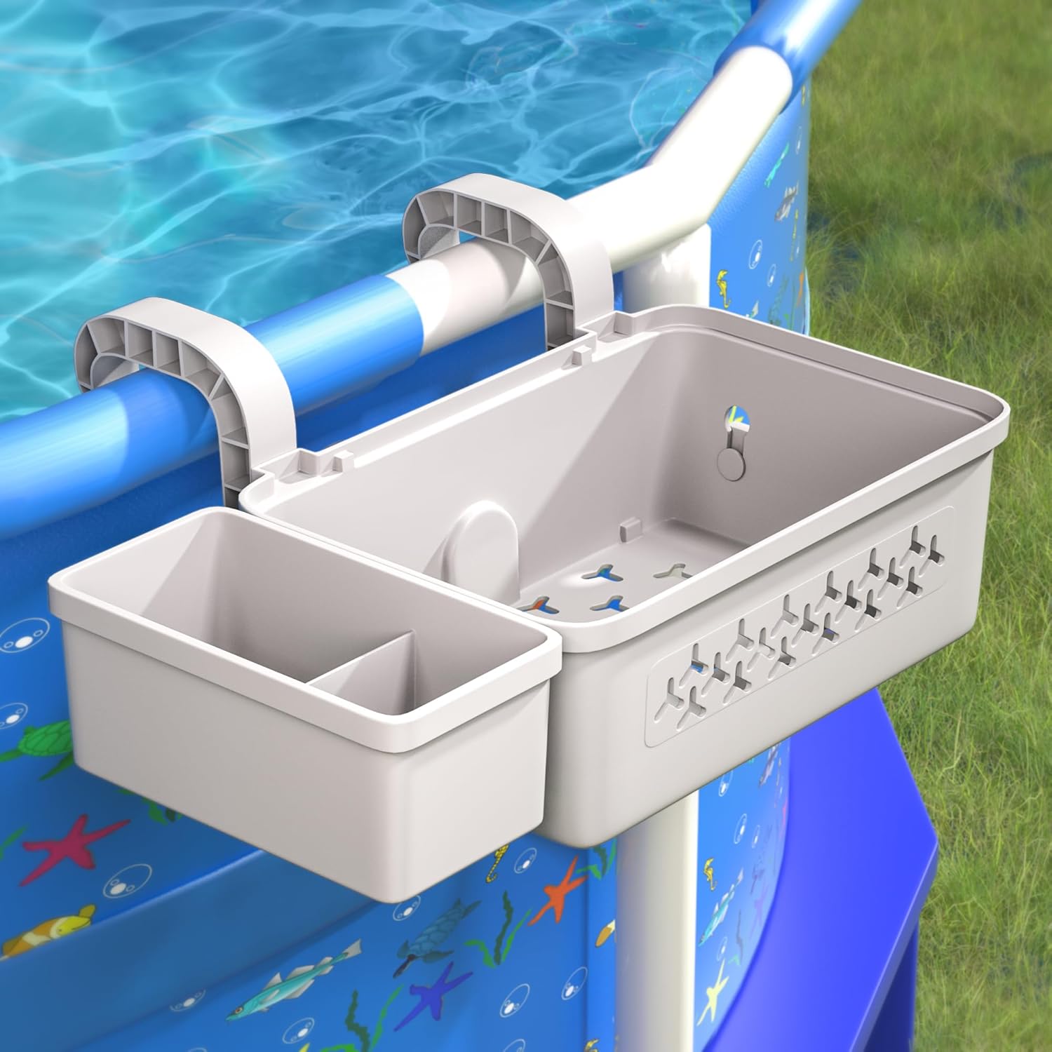 Amazon.com: Linstaine Poolside Storage Basket with Cup Holder for Above ...