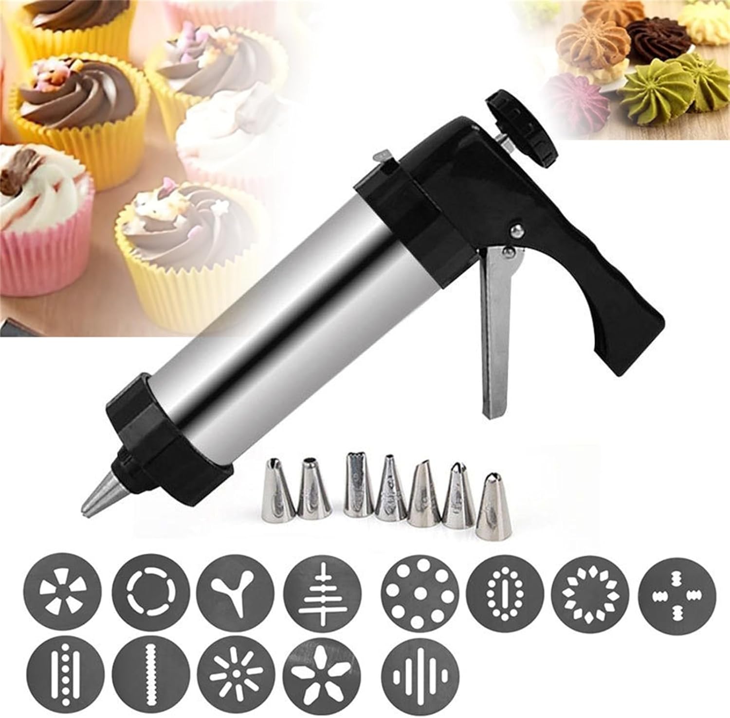 Amazon.com: Lnlscle Cake Cookie Press Set, Stainless Steel Cake ...