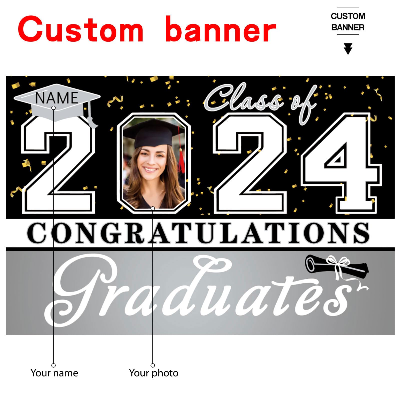 Snapklik.com : Custom Graduation Party Decorations 2024-Personalization ...