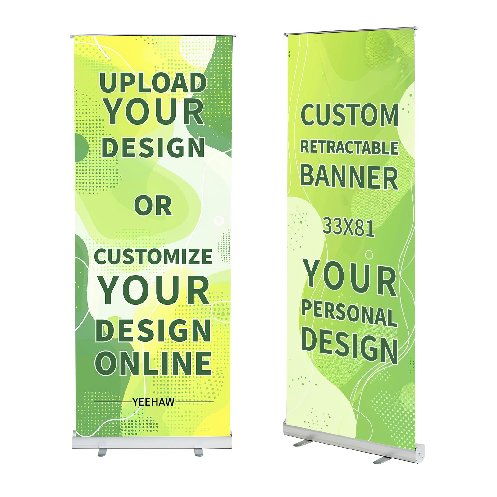 Amazon.com : YEEHAW Custom Retractable Banner 33” X 81” with Aluminum ...