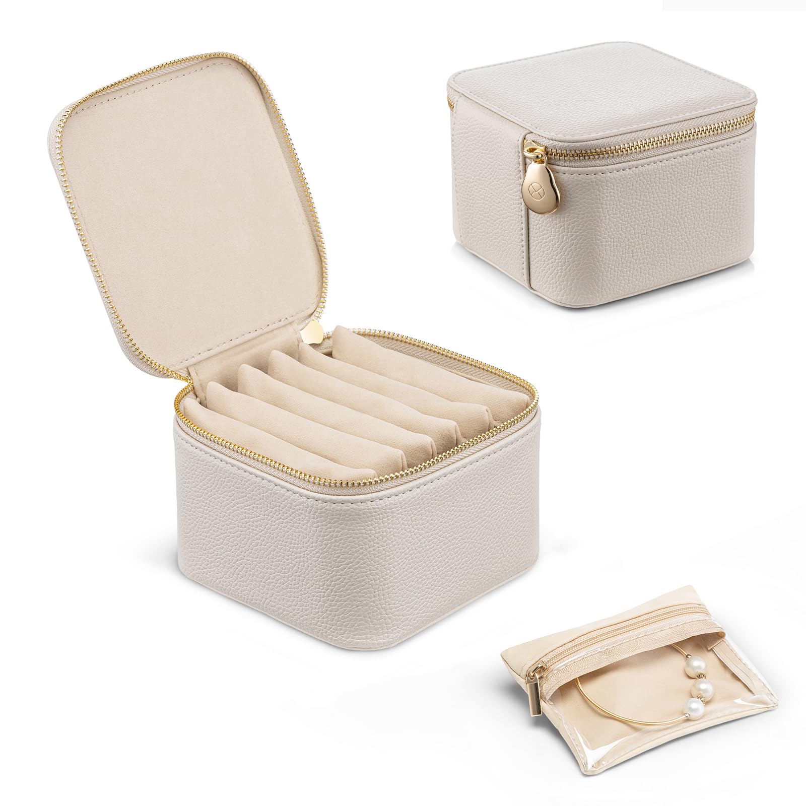 Amazon.com: Vlando Travel Jewelry Box Organizer - 6 Small Velvet Zipped ...