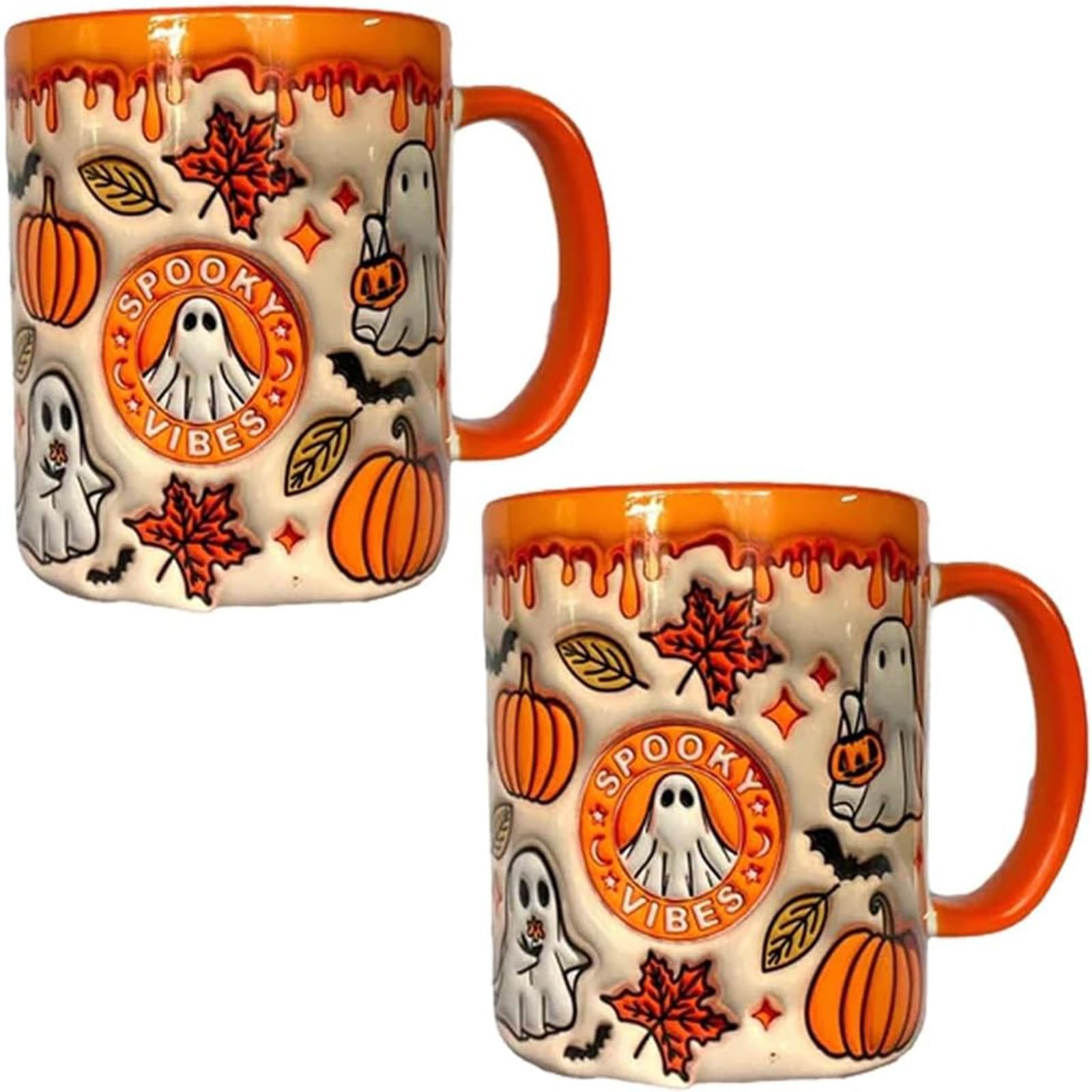 Amazon.com: EPARNA Pumpkin Coffee Cup With Ghost, Halloween Coffee Mug ...