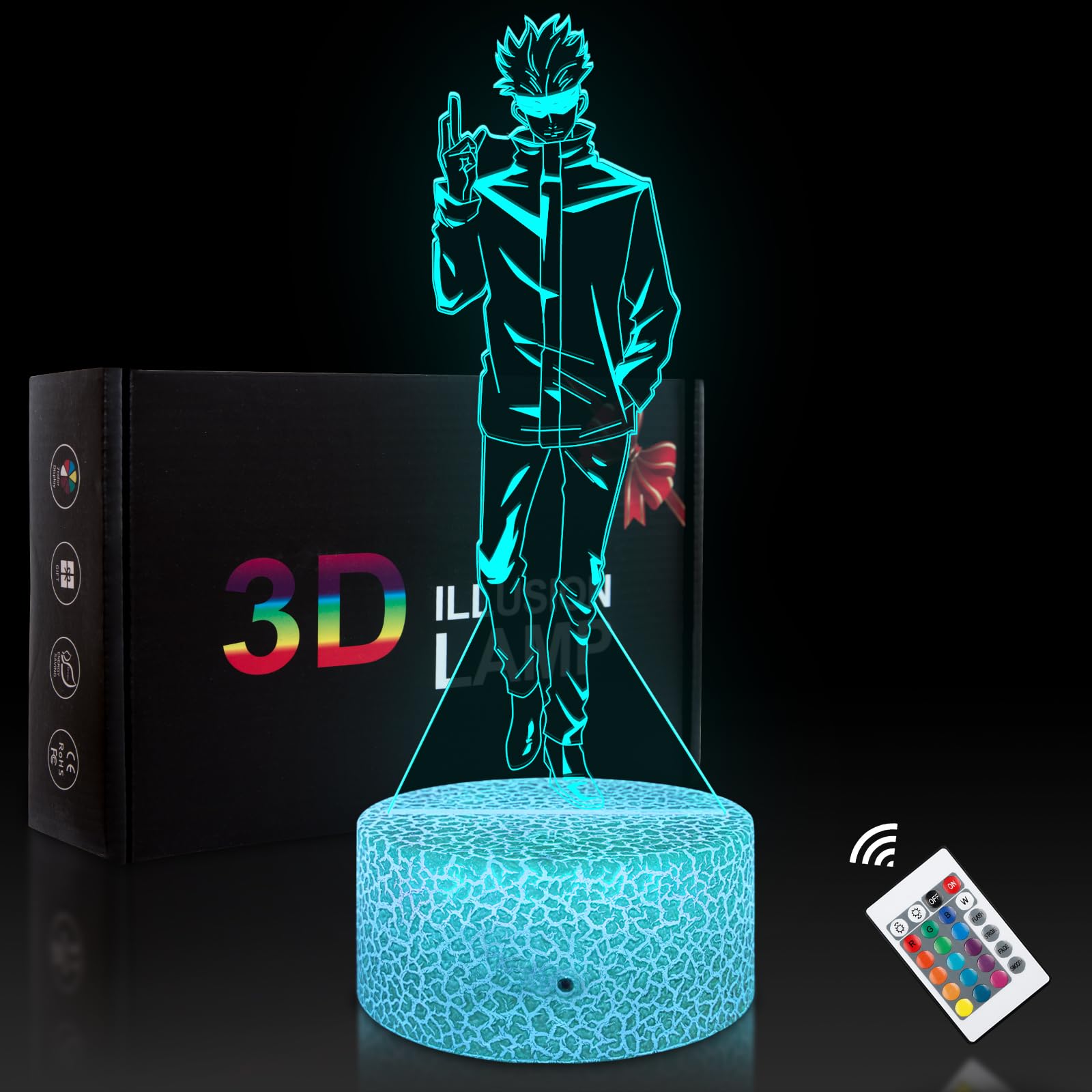 Xyloflux Gojo Satoru Lamp - 3D Illusion Led Anime Jujutsu Kaisen Night ...
