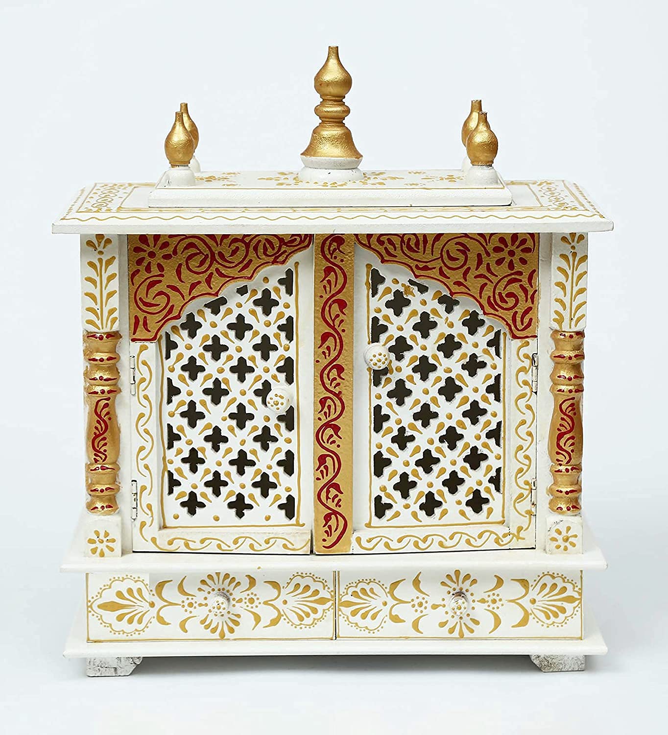 Buy Golden Mark Rajasthani Ethnic Handcrafted Wooden Temple/Mandir ...