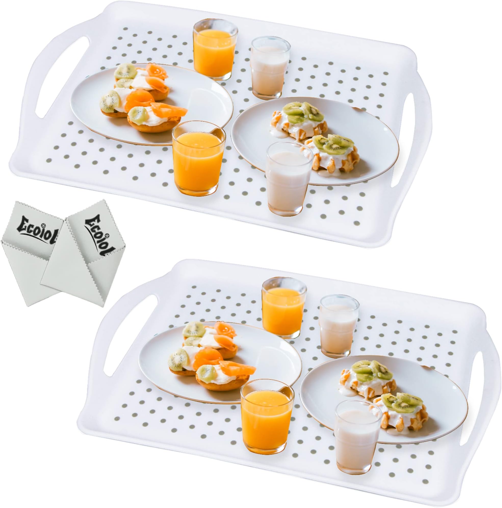 Amazon.com | Large Non Slip Serving Tray with Handles, Silicone ...