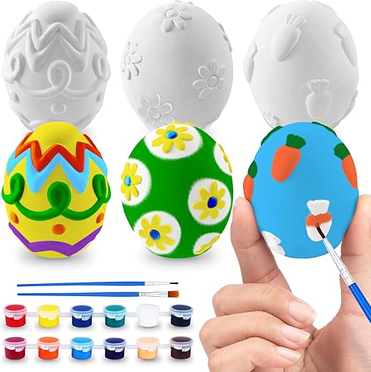 Amazon.com: ArtCreativity 3D Easter Egg Painting Kit - Easter Craft Kit ...