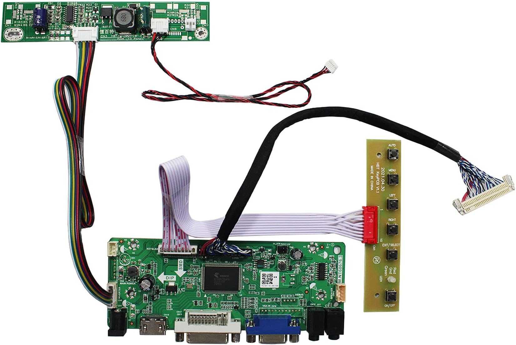 Amazon.com: VSDISPLAY DVI VGA Audio LCD Controller Board M.NT68676.3 ...