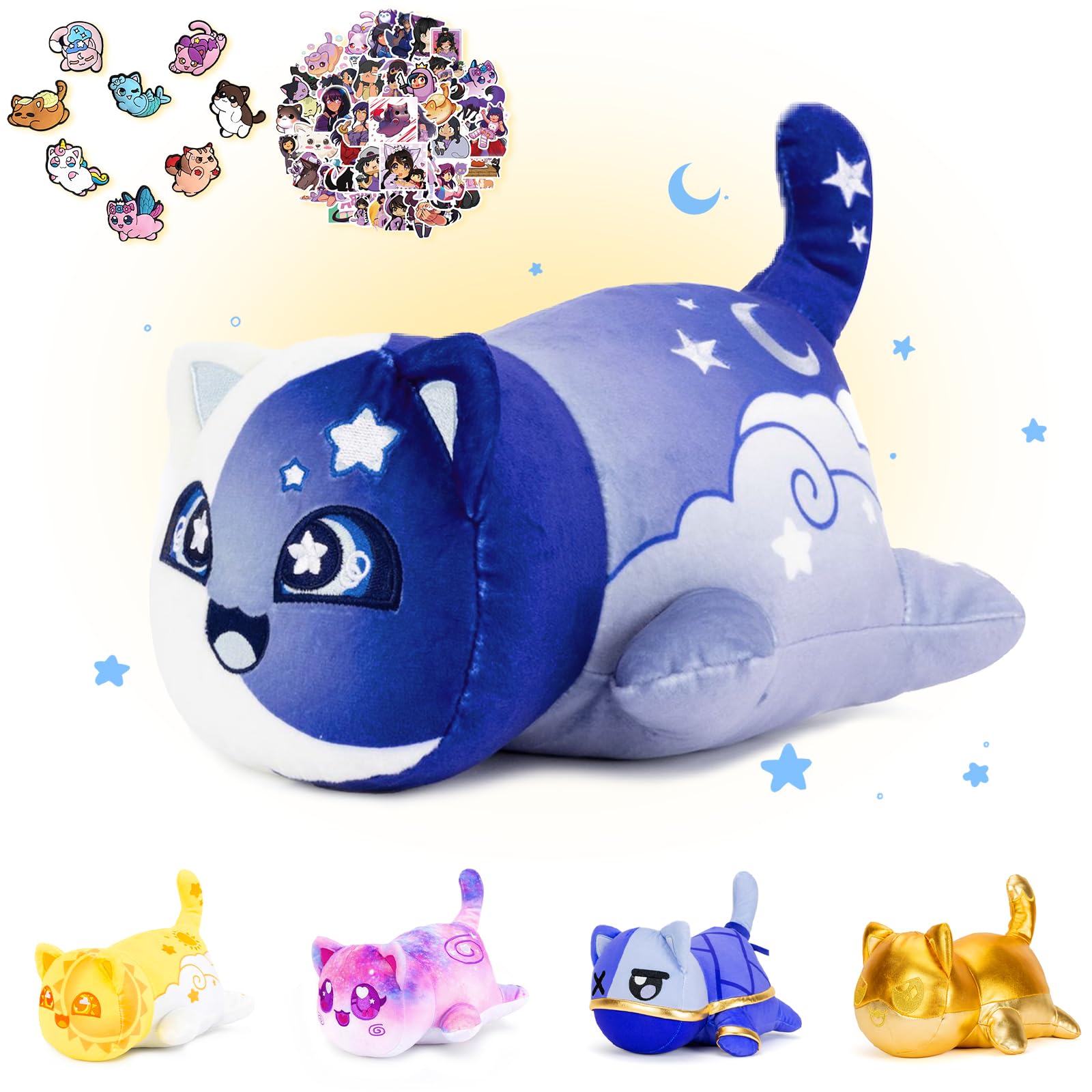 Snapklik.com : KOWSI Moon Cat Plush - Galaxy Cat Collection - 100% Embroidered Plushie - Cat ...