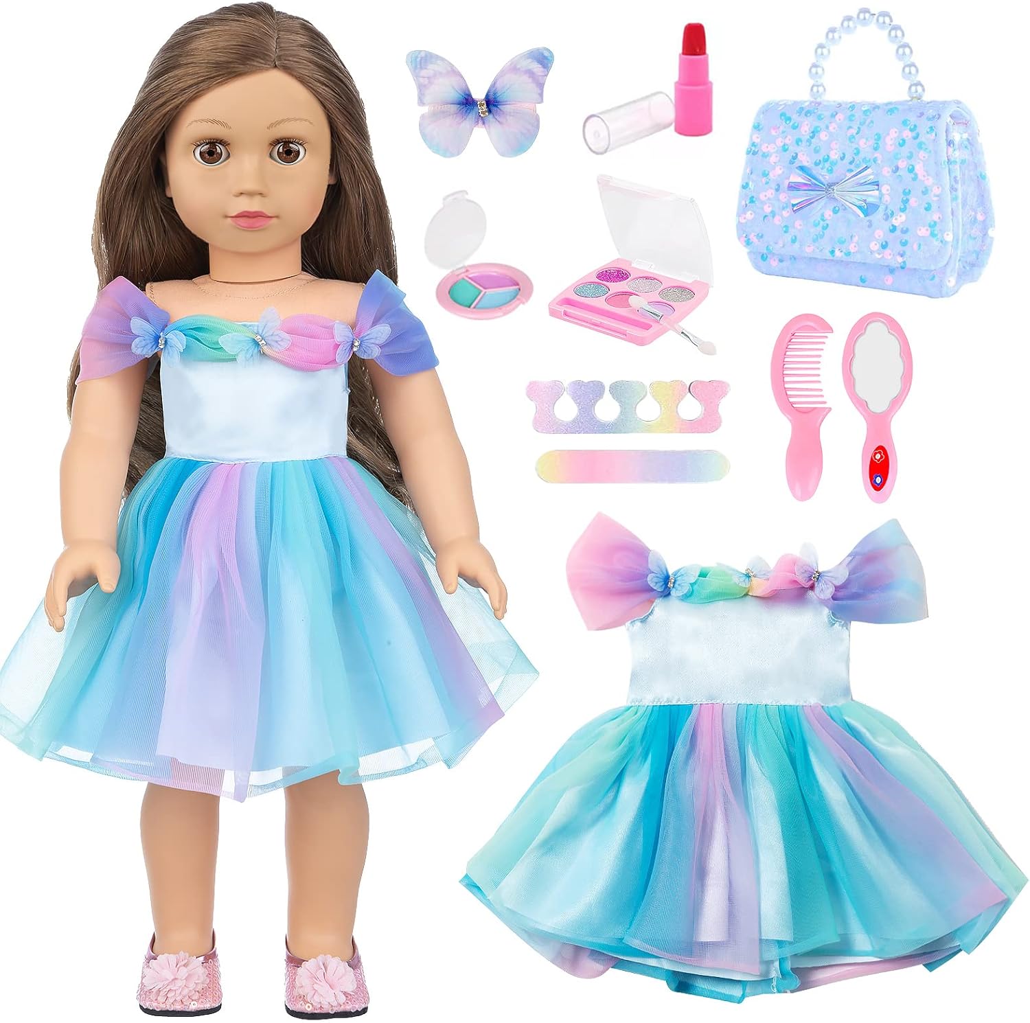 Amazon.com: American 18 Inch Doll Clothes and Accessories Makeup Set ...