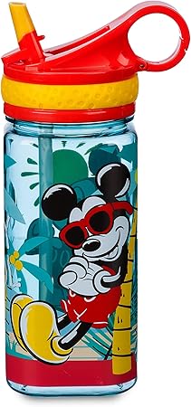 Amazon.com: Disney Mickey Mouse Water Bottle with Built-In Straw : Baby