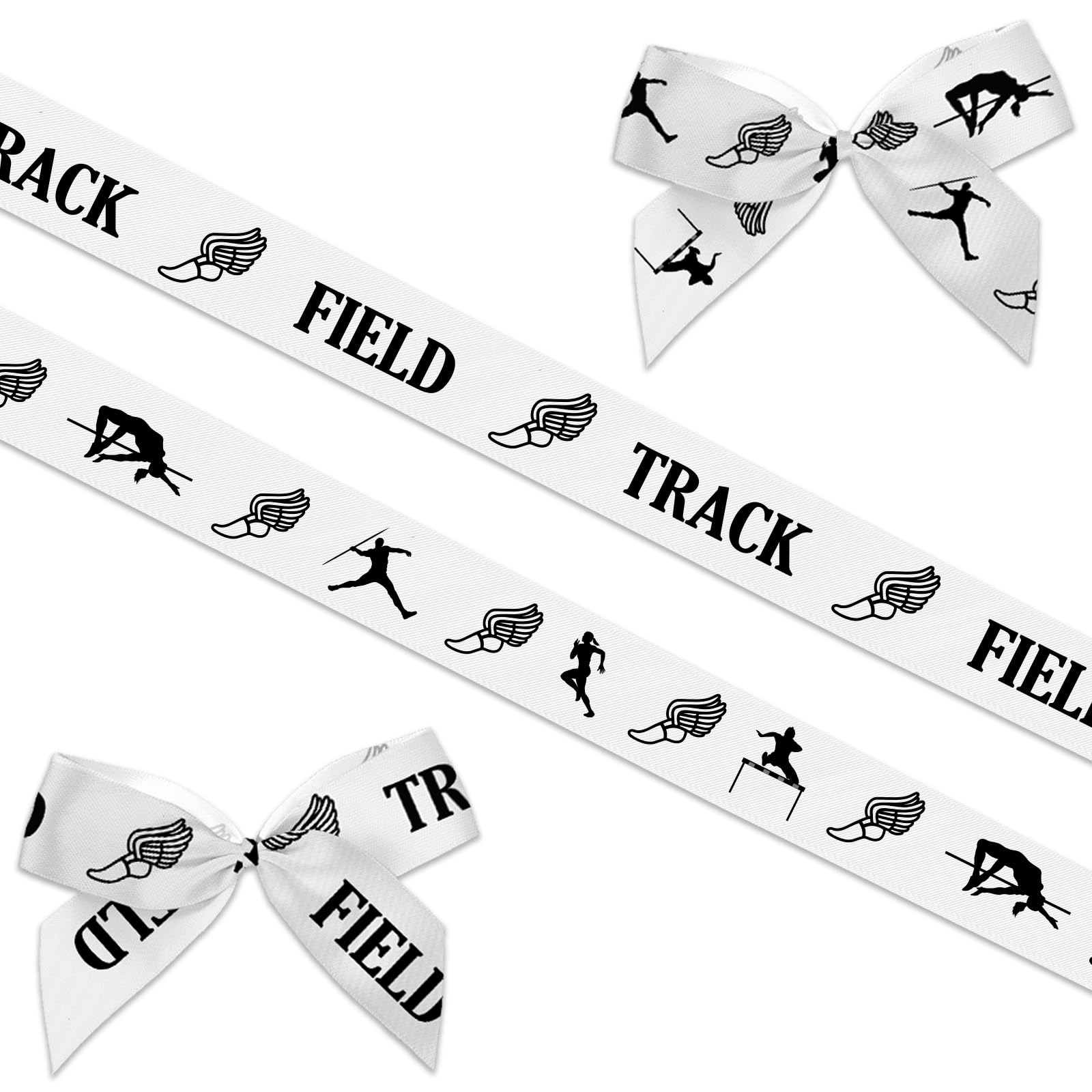 Snapklik.com : 2 PCS Track Field Ribbons For Crafting, 4/5" Width White ...