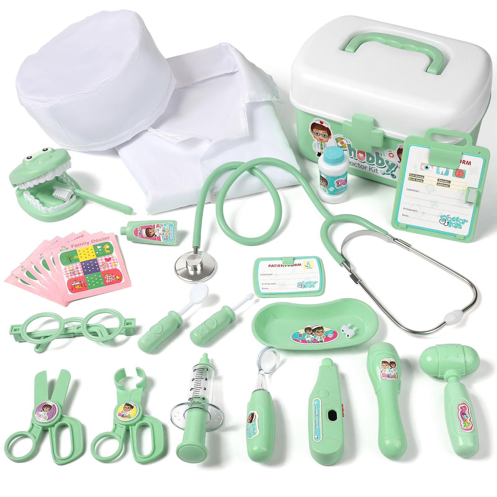 Amazon.com: Phobby Durable Doctor Kit for Kids, 27 Pcs Deluxe Pretend ...