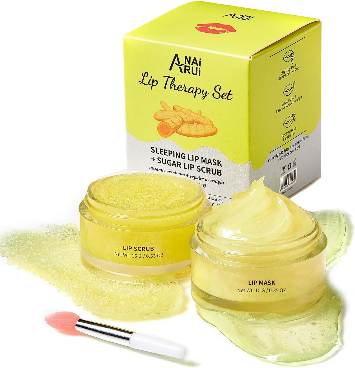 Amazon.com : ANAI RUI Lip Care Kit - Sugar Scrub Set, Sleeping Mask ...