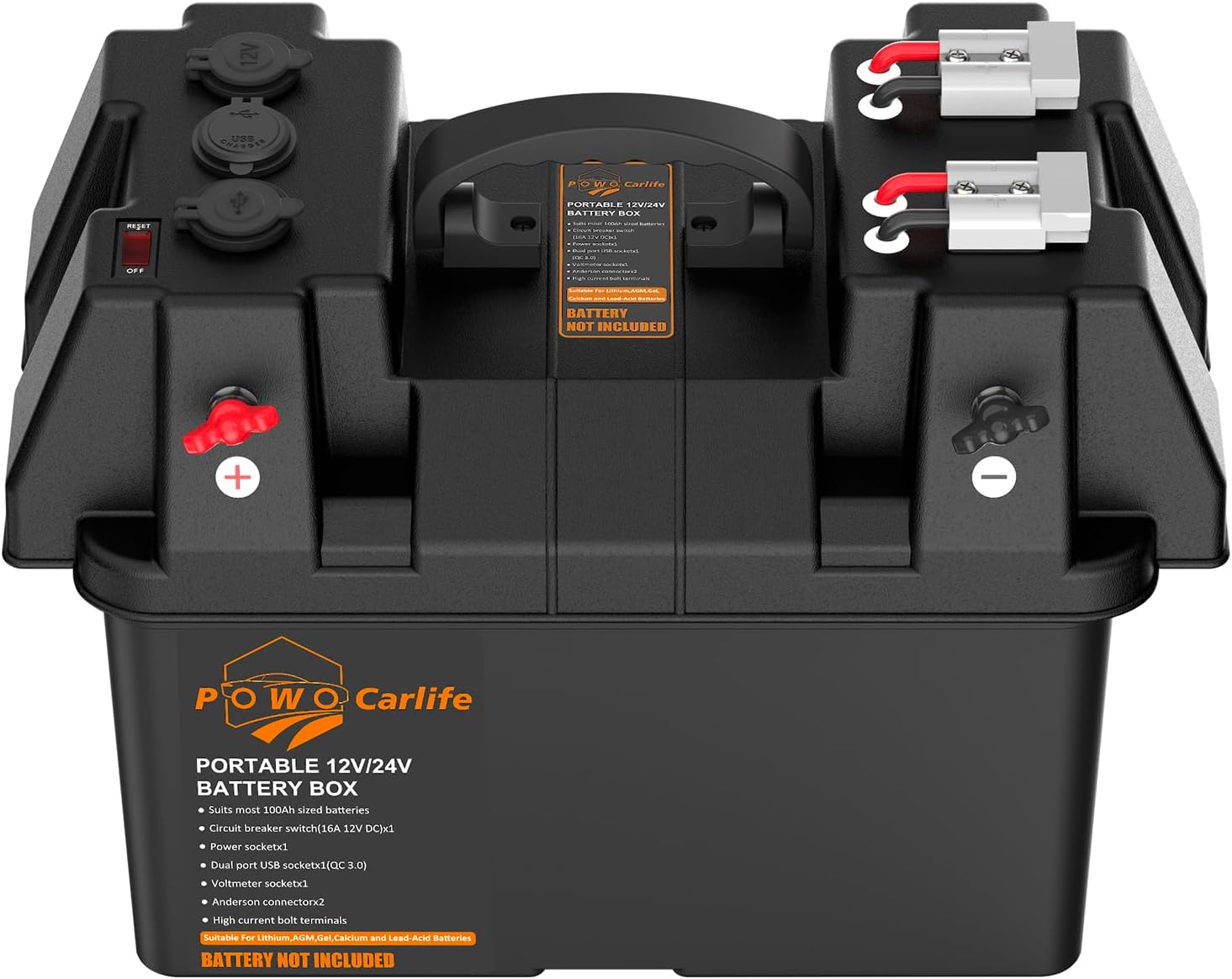 Amazon.com: POWO Carlife Smart Battery Box Power Center with USB and DC ...