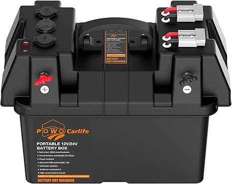 Amazon.com: POWO Carlife Smart Battery Box Power Center with USB and DC ...