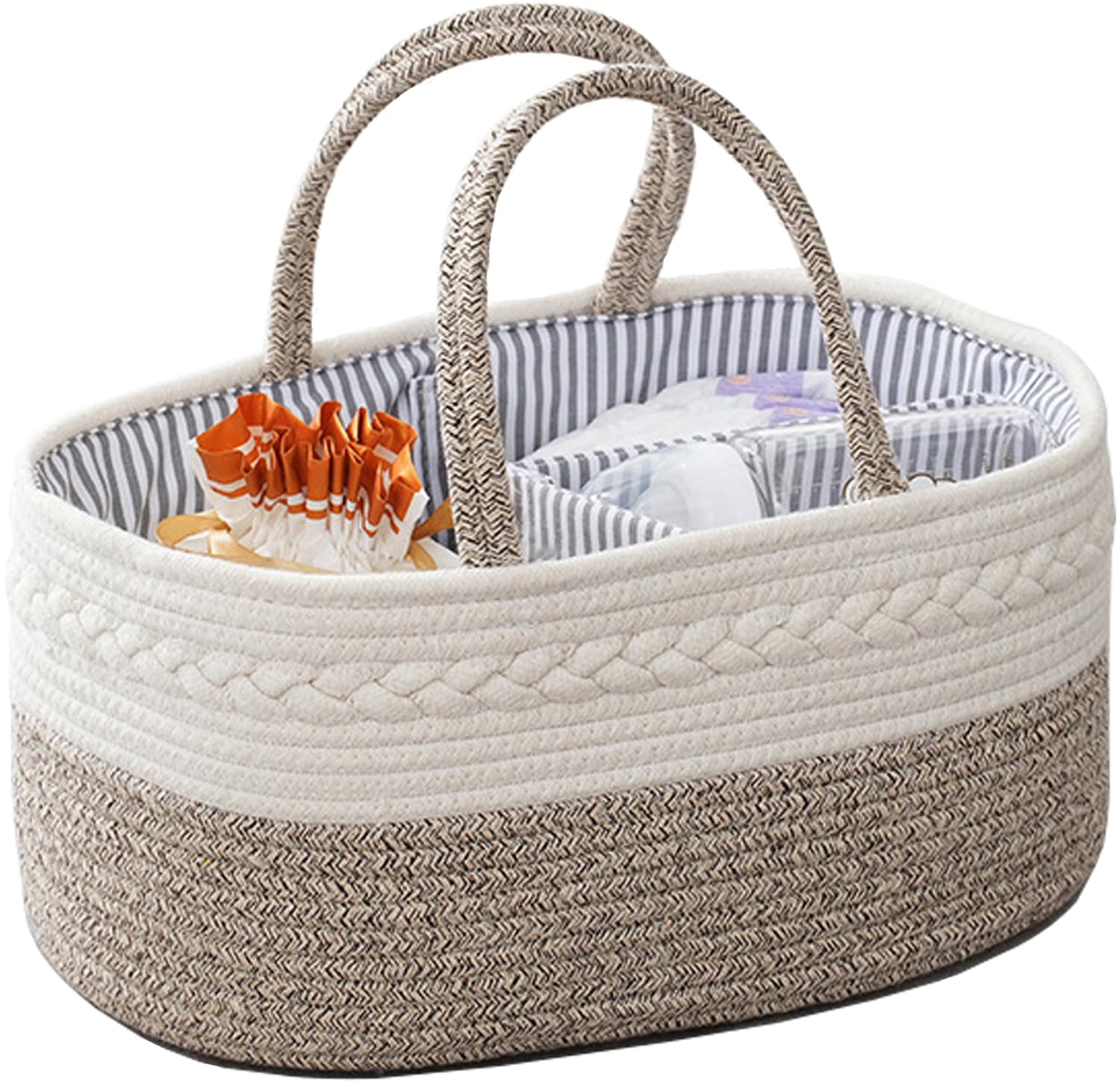 Baby Nappy Caddy, Nappy Organiser, Nursery Bohemian cotton rope storage ...