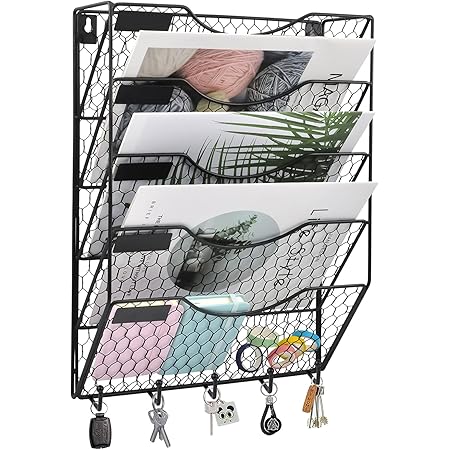 Amazon.com: Superbpag Wall File Holder Hanging Mail Sorter Organizer 3 ...