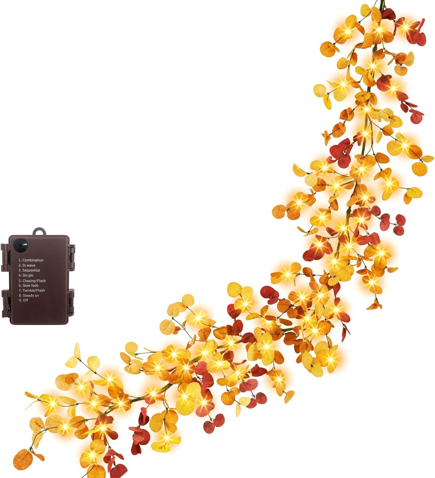 Amazon.com: LITBLOOM Lighted Fall Garland with Timer 6FT 24 Warm White ...