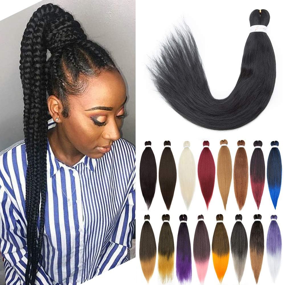 26″ Pre-Stretched Braiding Hair Extensions Pre-Layered Braids Hair ...