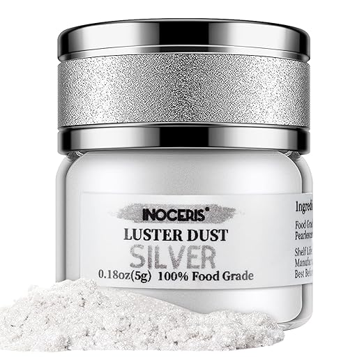 Amazon.com : Silver Luster Dust Edible - 5 Grams Food Grade Vegan Cake ...