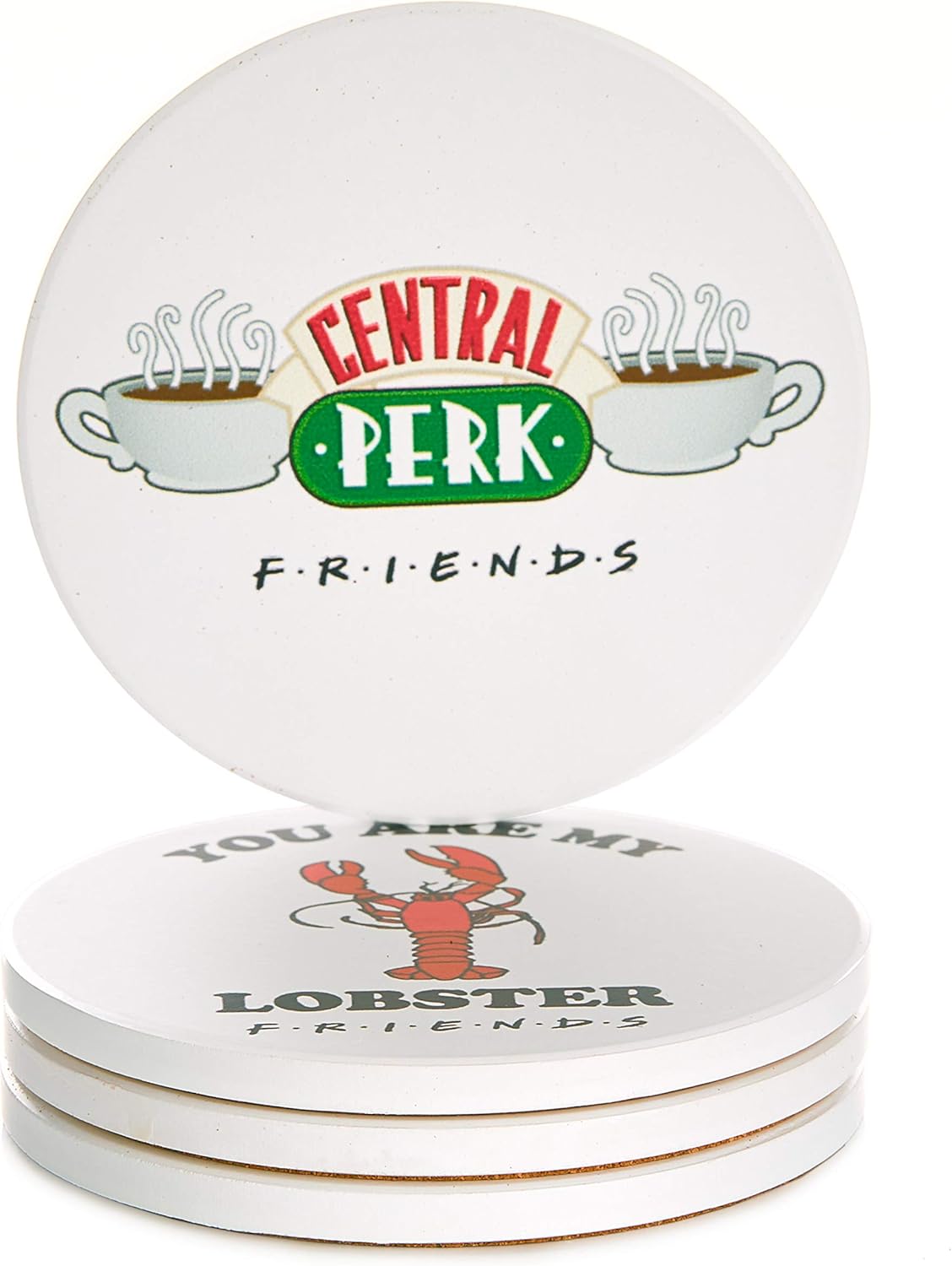 Amazon.com | Friends TV Show Merch Ceramic Drink Coasters Set of 4 with ...