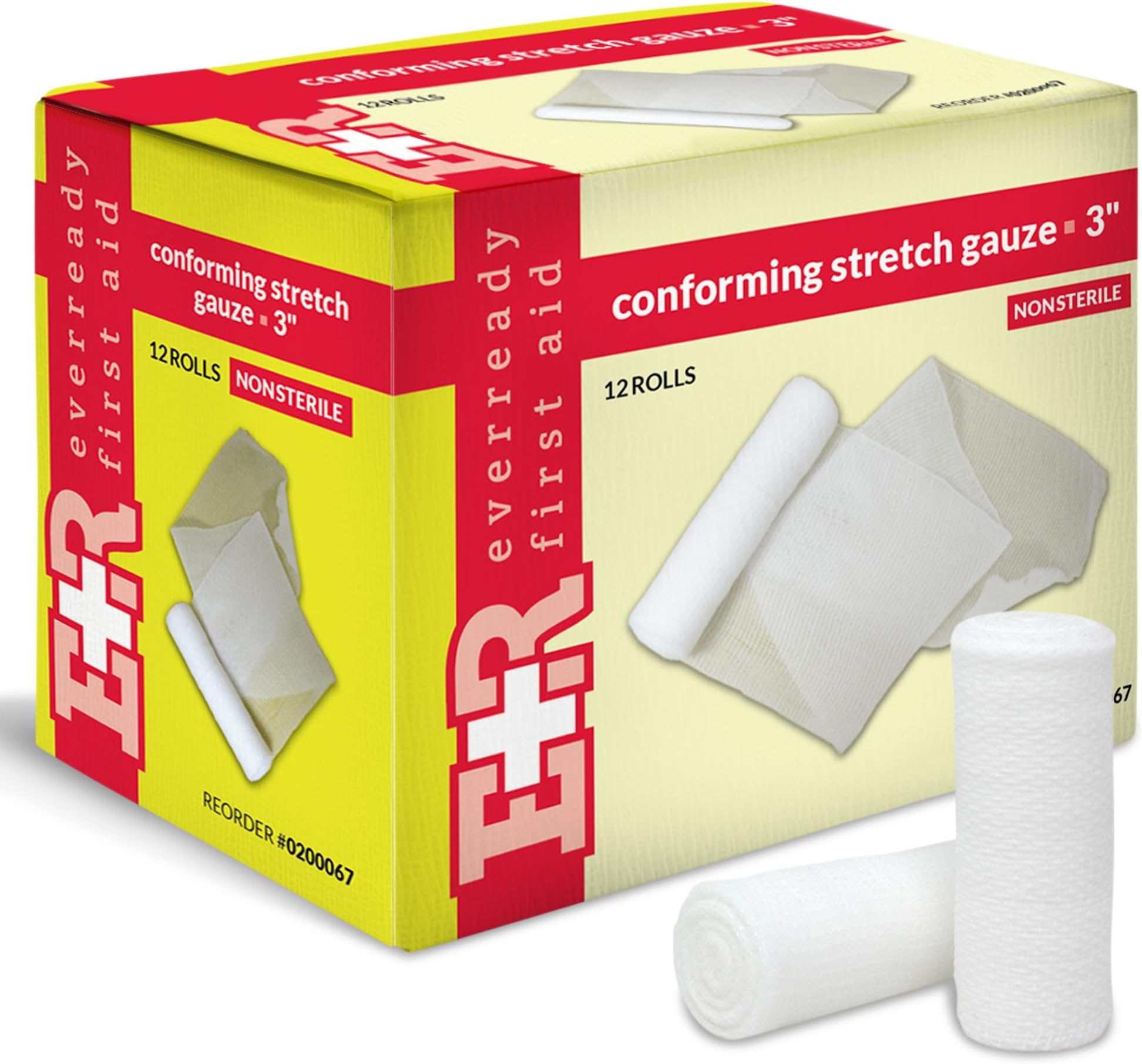 Amazon.com: Ever Ready First Aid Sterile Conforming Gauze Roll Bandage ...