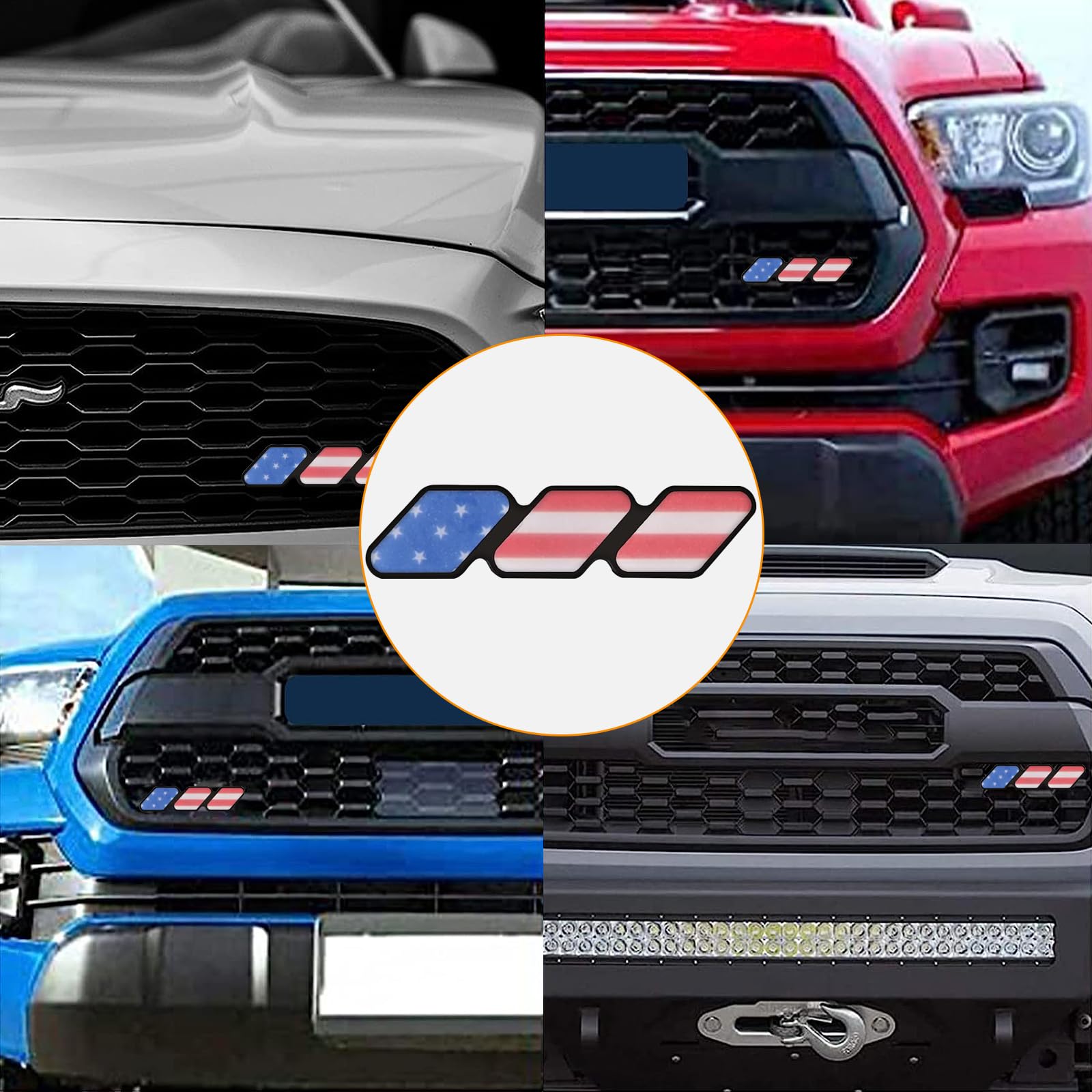 Snapklik.com : Kewucn Tri-Color Grille Badge Emblem Decoration ...