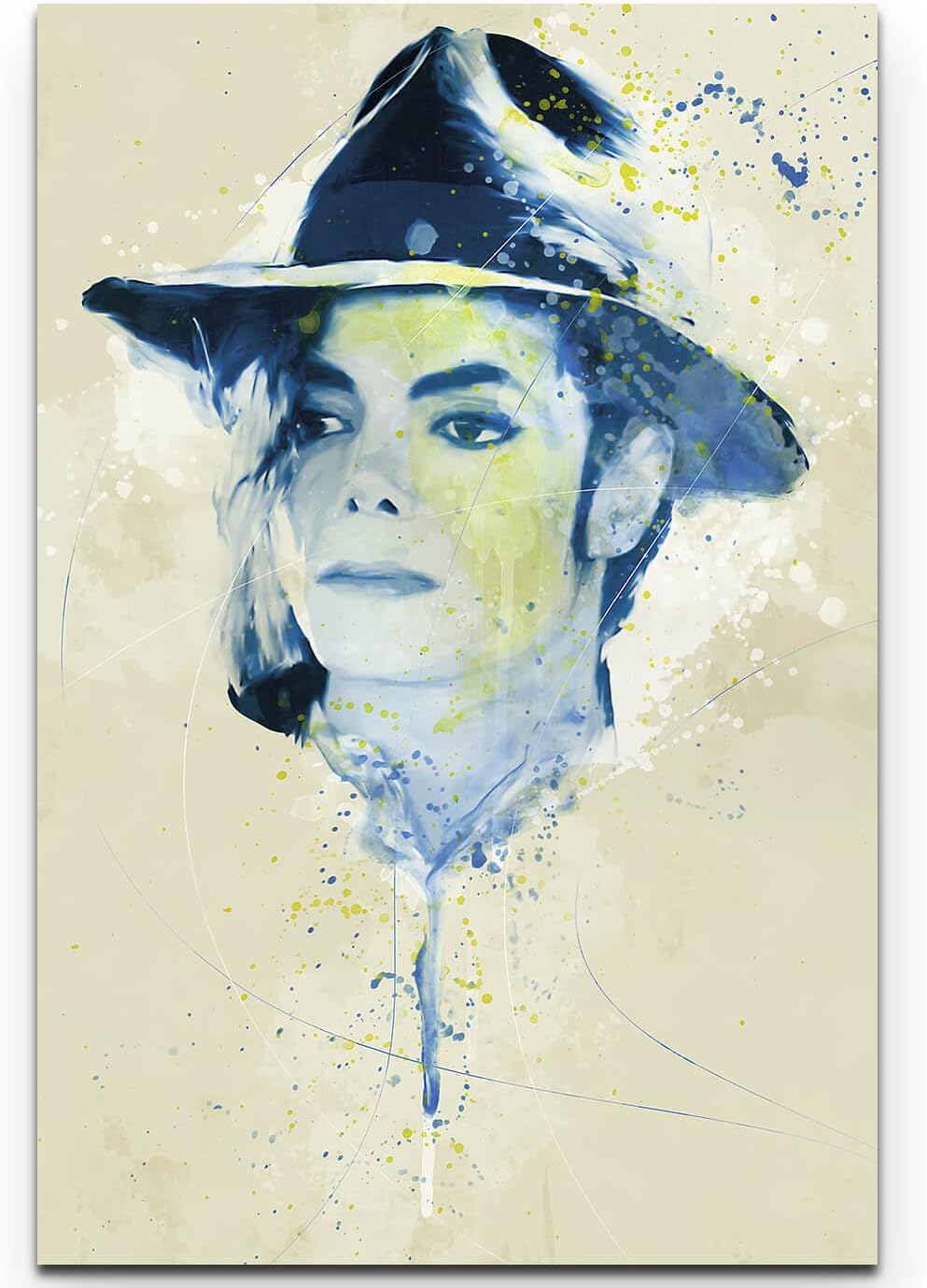 Amazon.de: Paul Sinus Art Michael Jackson I 90x60cm auf Leinwand ...