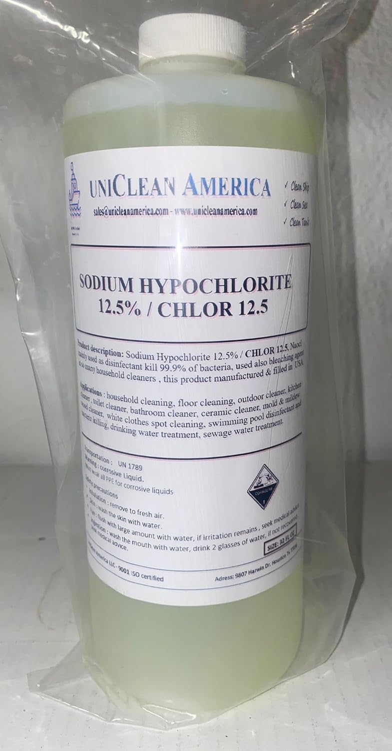 Amazon.com: Sodium Hypochlorite 12.5% - Chlor 12.5 - Chlorine Liquid ...