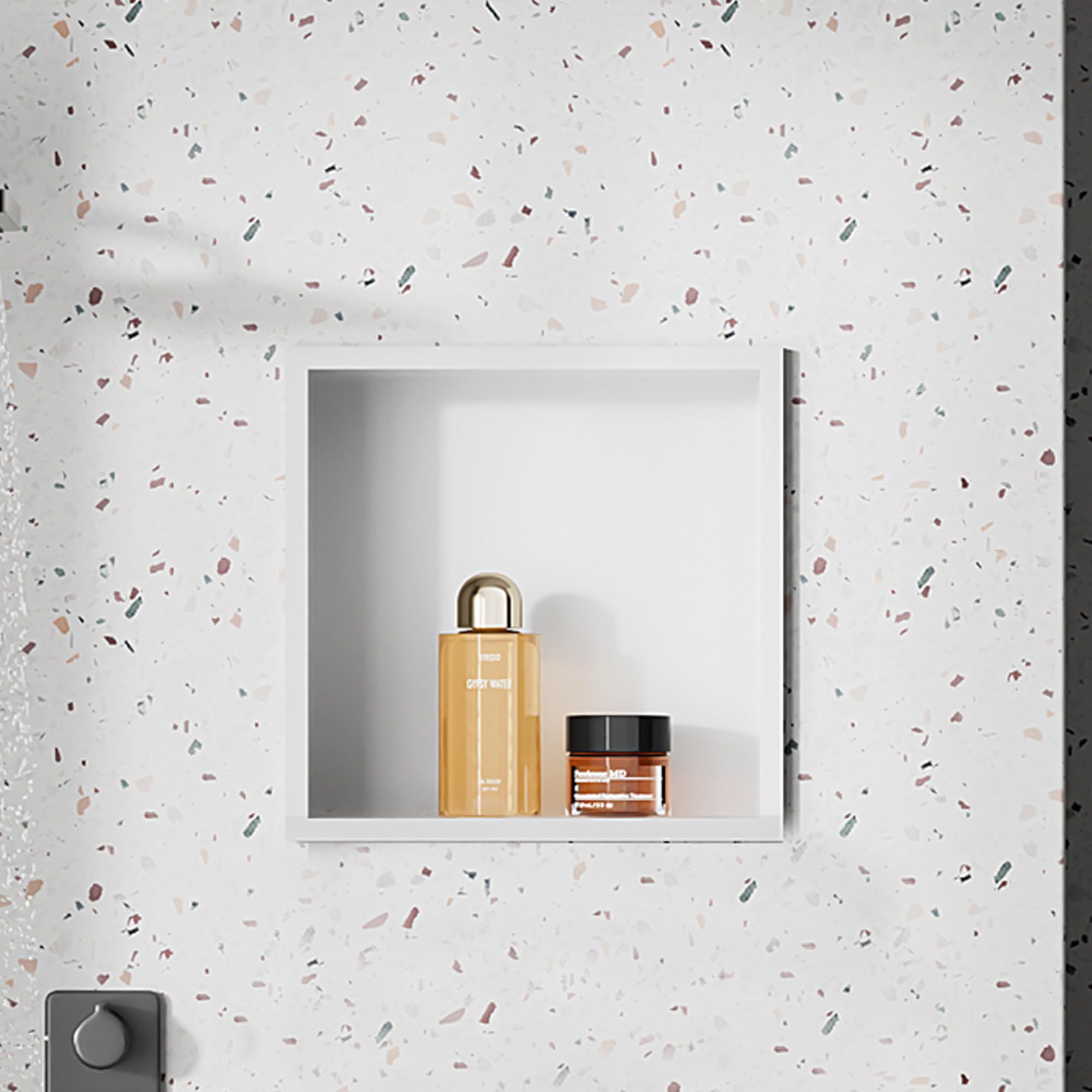 White Shower Niche Stainless Steel, 12” x 12” Niche Wall Insert ...