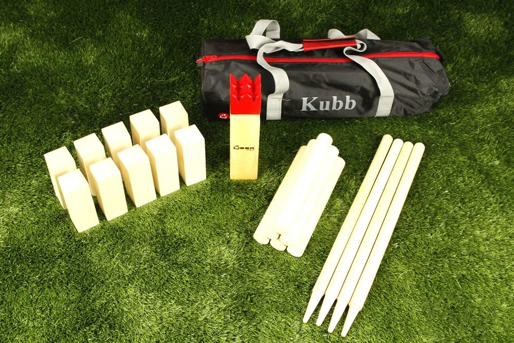 Uber Games Wooden Kubb Set – A traditional Swedish throwing game played ...