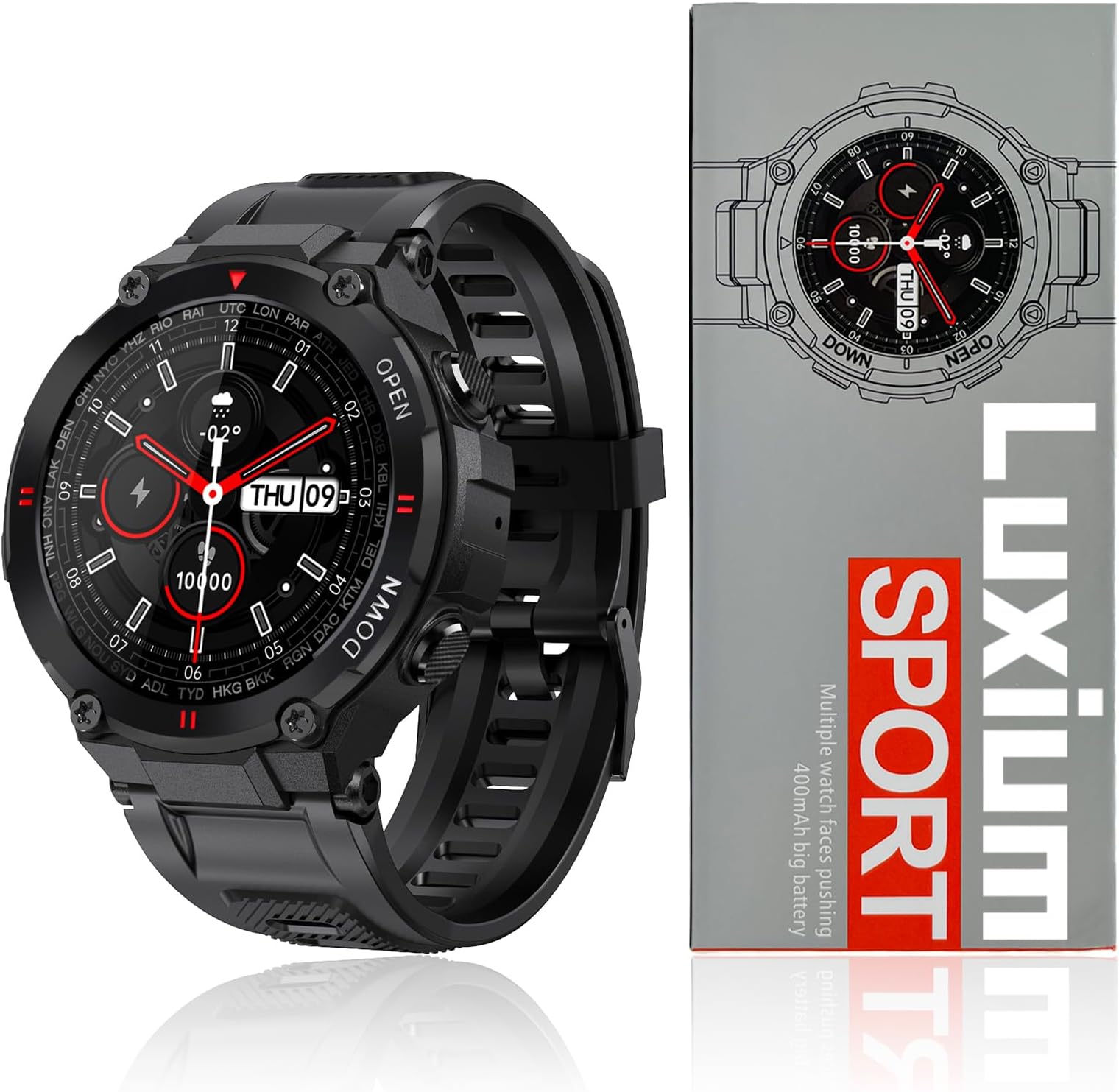 Amazon.com: OFSLWJ Luxium Crusader - Durable Smart Watch Waterproof ...