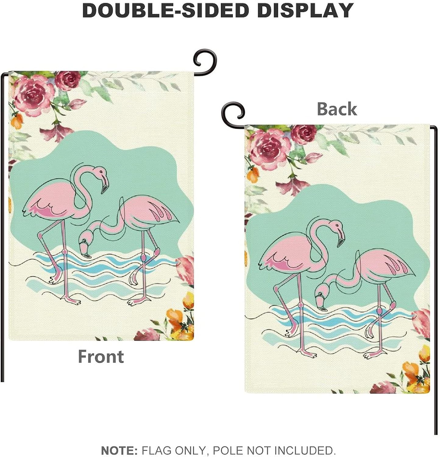 12" x 18" Garden Decorative Flag, Farmhouse Flag, Flamingo Bird Pink ...