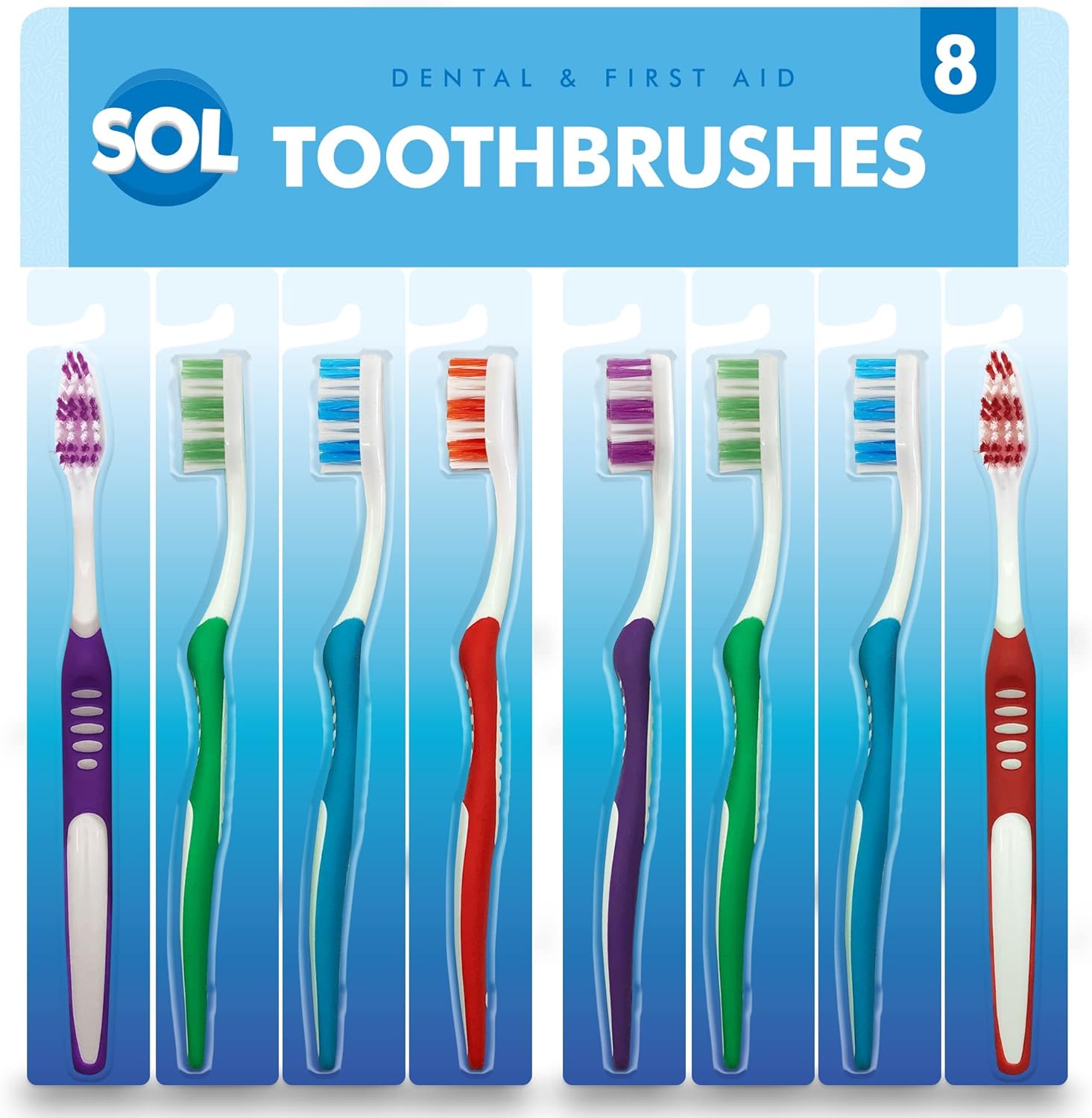 8pk Toothbrushes Multipack | Family Toothbrush Pack | Soft Toothbrush ...