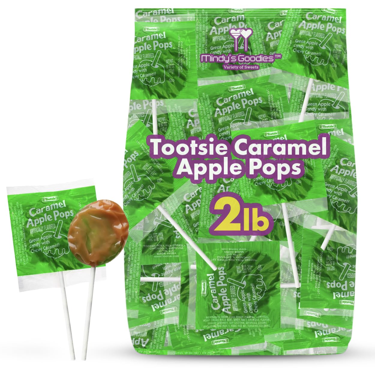 Amazon.com : Caramel Apple Pops Bulk Candy Pack - Individually Wrapped ...