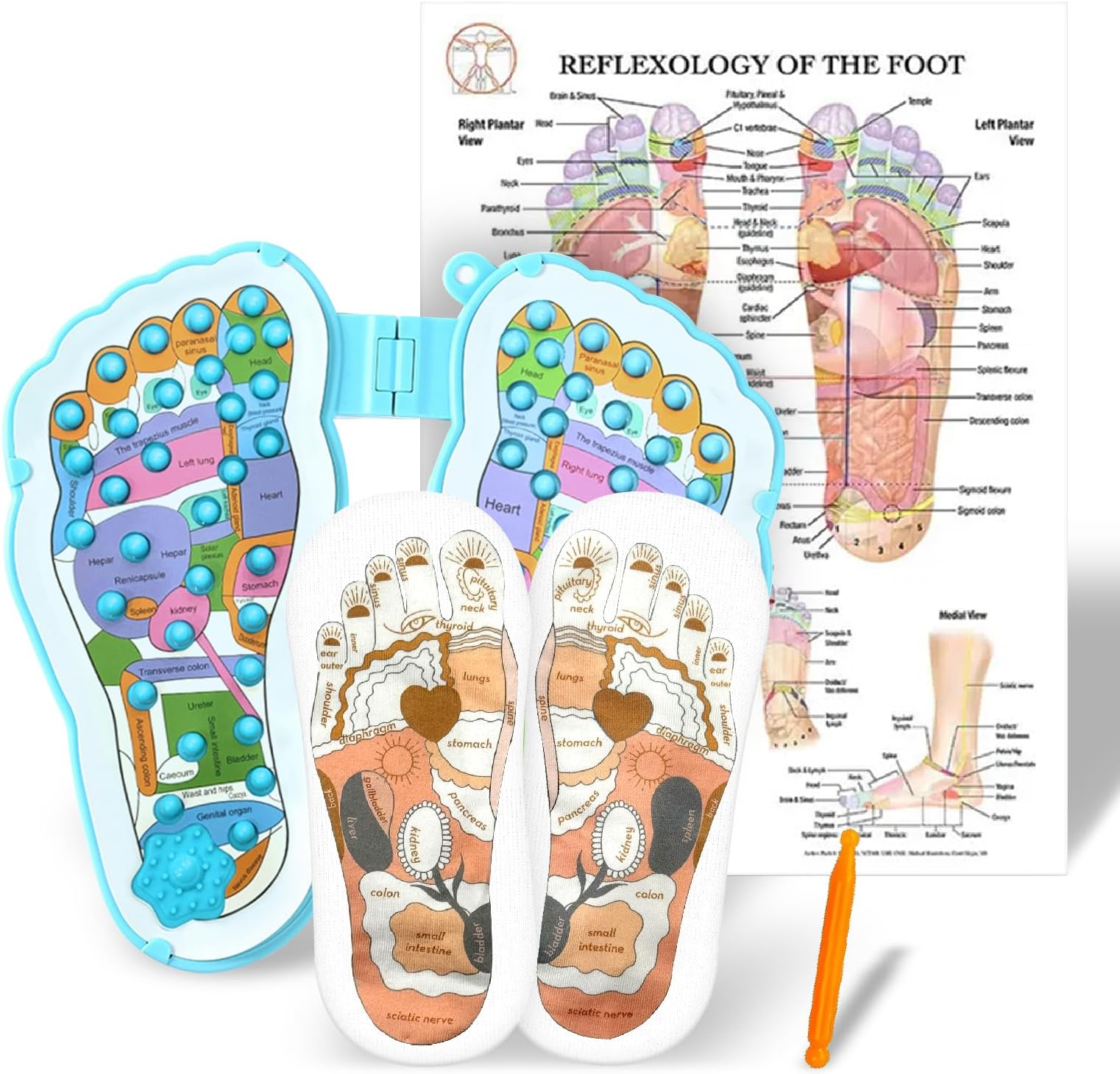 Amazon.com: Stainless Steel Acupressure Massage Stick with Reflexology ...