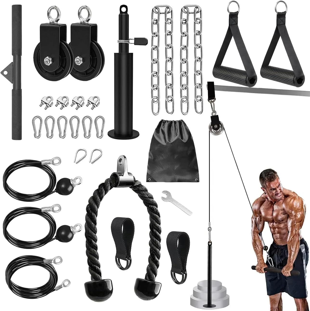 Alpen Home Gym Weight Cable Pulley System 29PCS, Cable Pulley ...