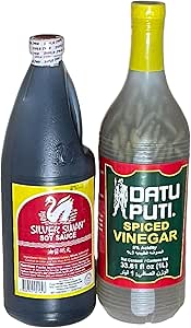 Amazon.co.jp: silver swan soy sauce 1000ml and DATU PUTI spiced vinegar 1000ml with original ...