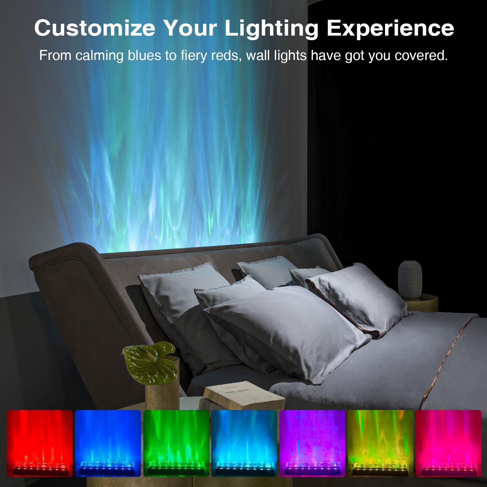 STASUN 33Inch RGBW Ocean Wave Light, Colorful Water Ripple Light ...