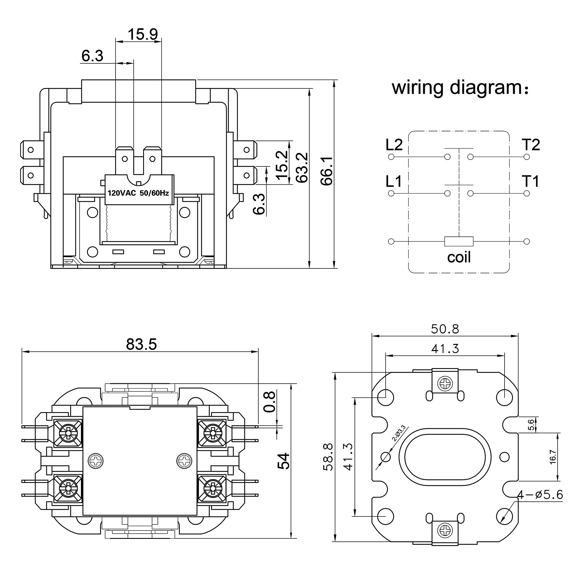 Snapklik.com : Dreyoo Carrier HVAC Motor Contactor, 120V 40 Amp Coil 2 ...