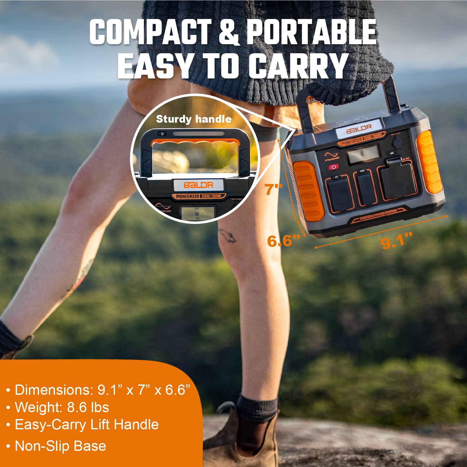 Snapklik.com : BALDR Portable Power Station, Solar Generator