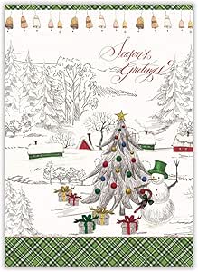 Amazon.com: Michel Design Works Kitchen Towel, Season's Greetings ...