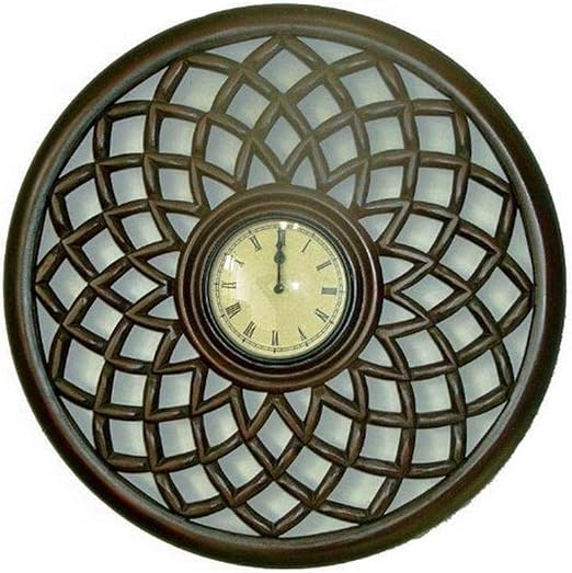Amazon.com: MG Decor Dark Natural Wood Wall Quartz Clock, 30-Inch ...