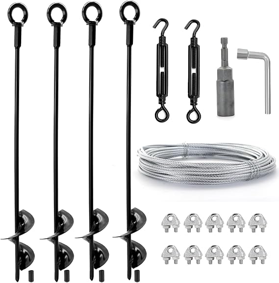 Amazon.com : hannger 4 Pack 18" Ground Anchors Shed Anchor Kit, Swing ...