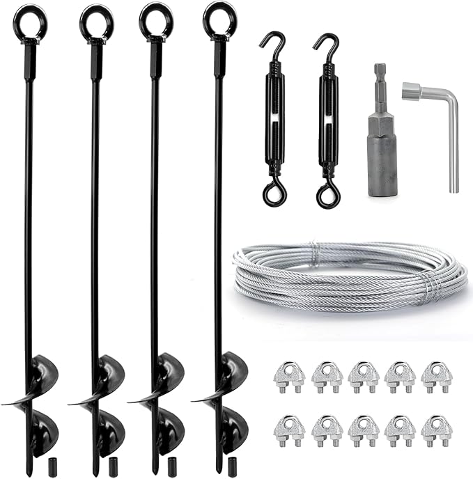Amazon.com : hannger 4 Pack 18" Ground Anchors Shed Anchor Kit, Swing ...