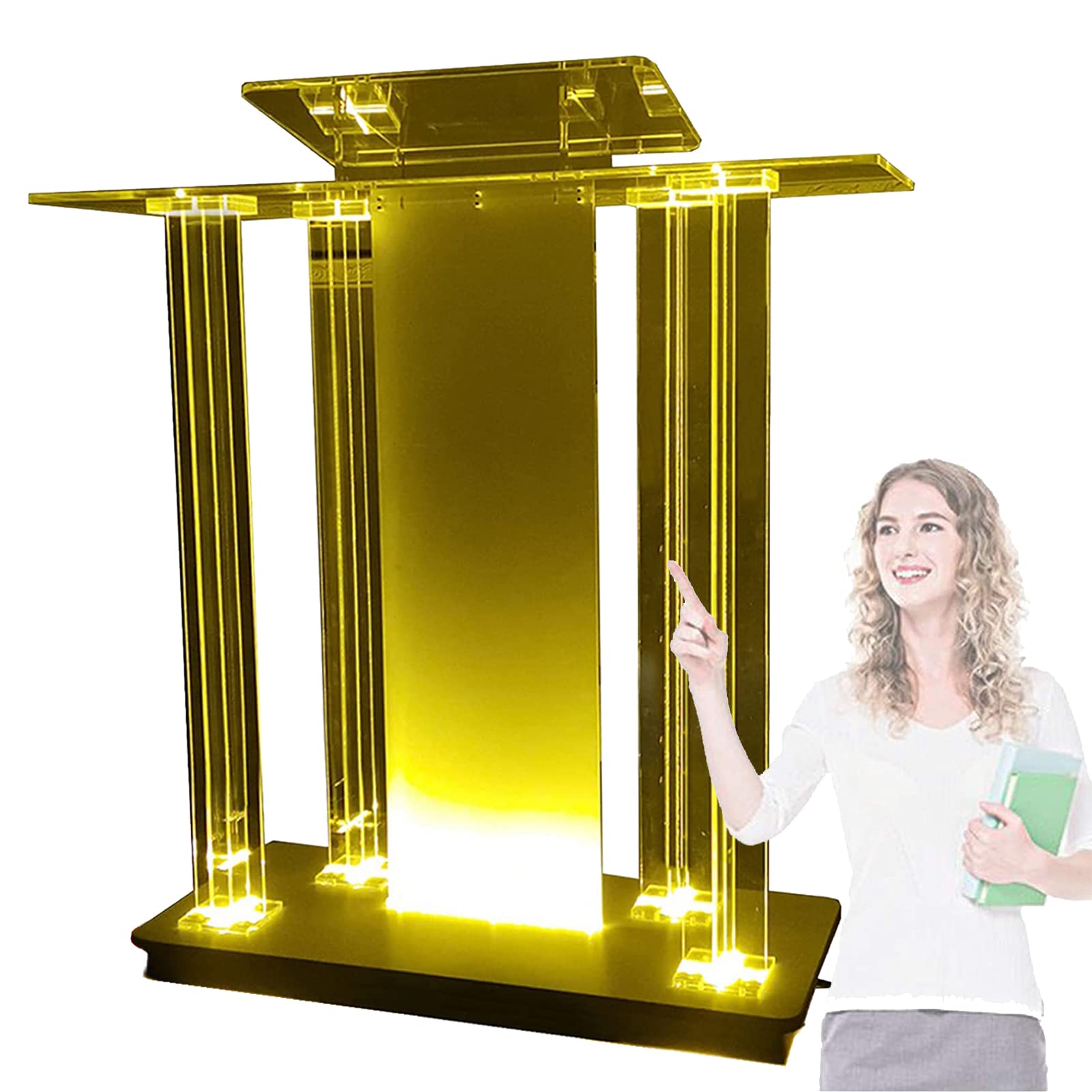 Transparent Acrylic Pulpit Led Light Lectern Stand Company School ...