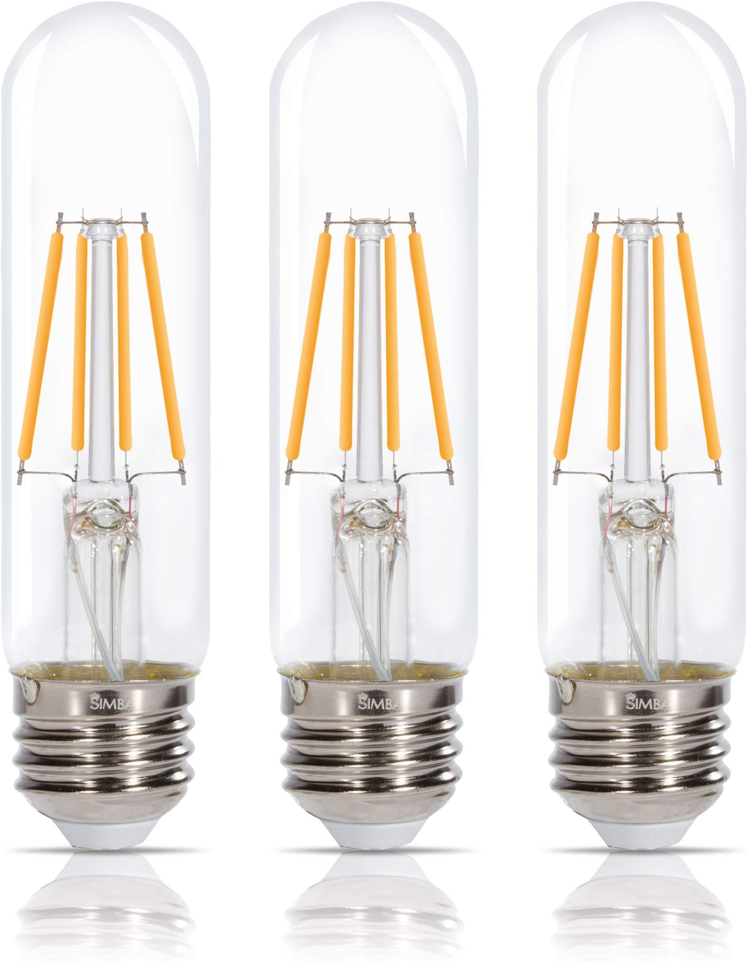 Simba Lighting LED T10 Tubular Edison Filament Light Bulbs (3 Pack) 4W ...