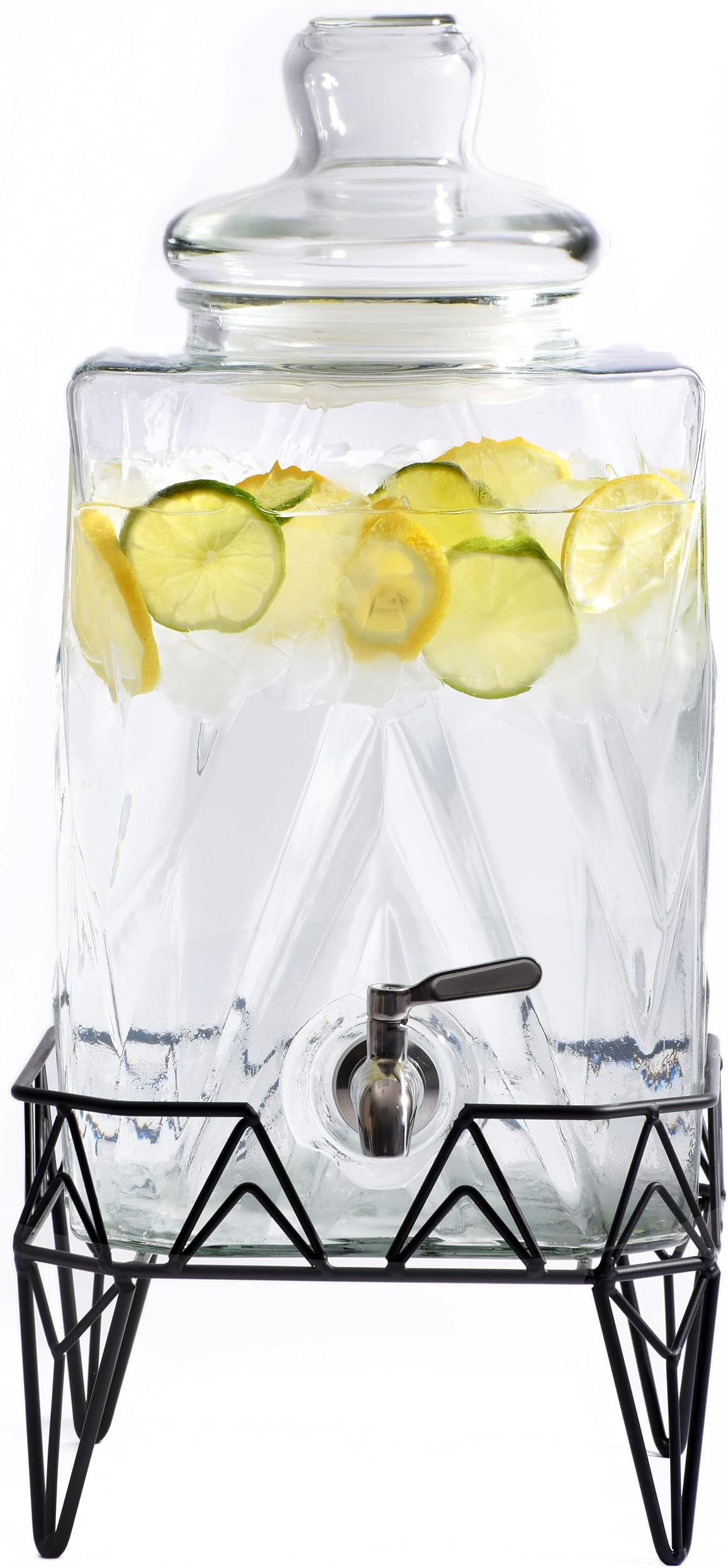 Amazon.com | Acopa 5 Gallon Hammered Glass Beverage Dispenser: Iced ...